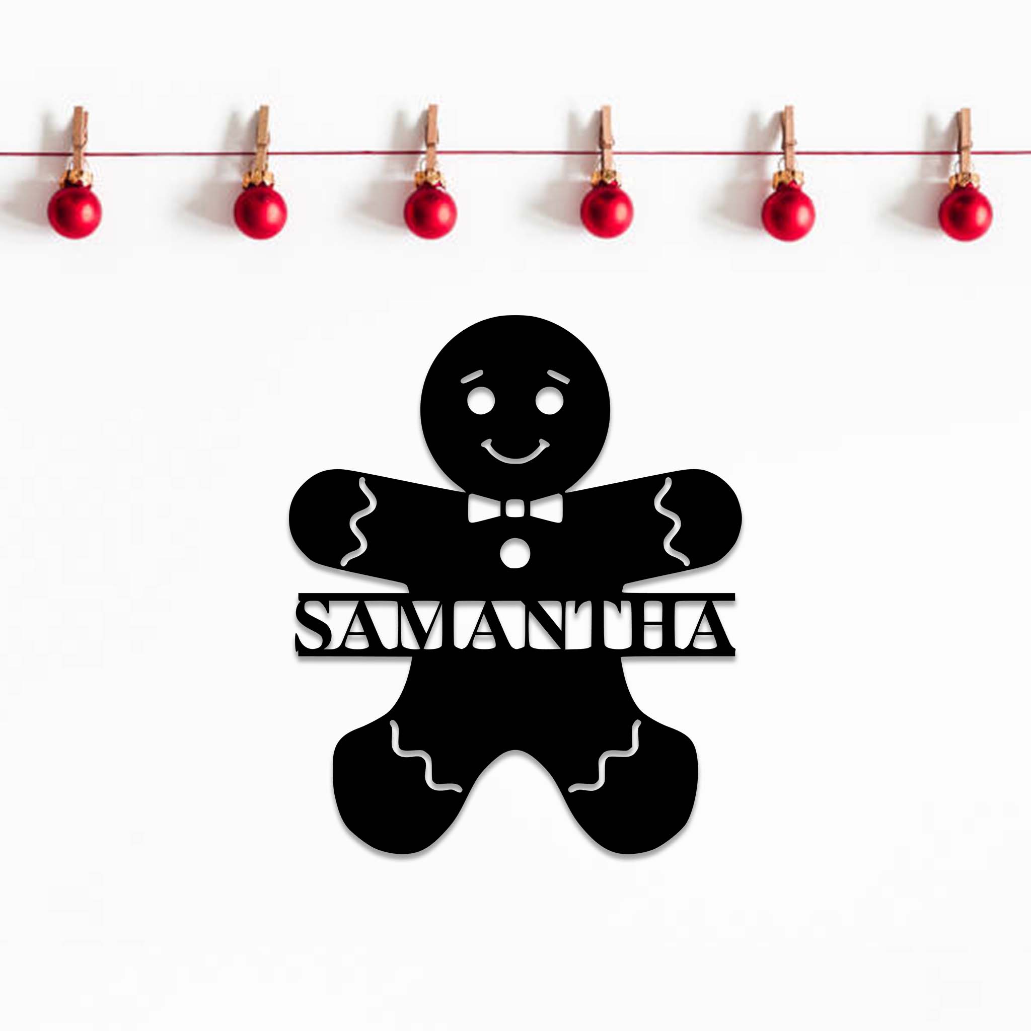 Gingerbread Man Monogram - Metal Wall Art | MetalPlex