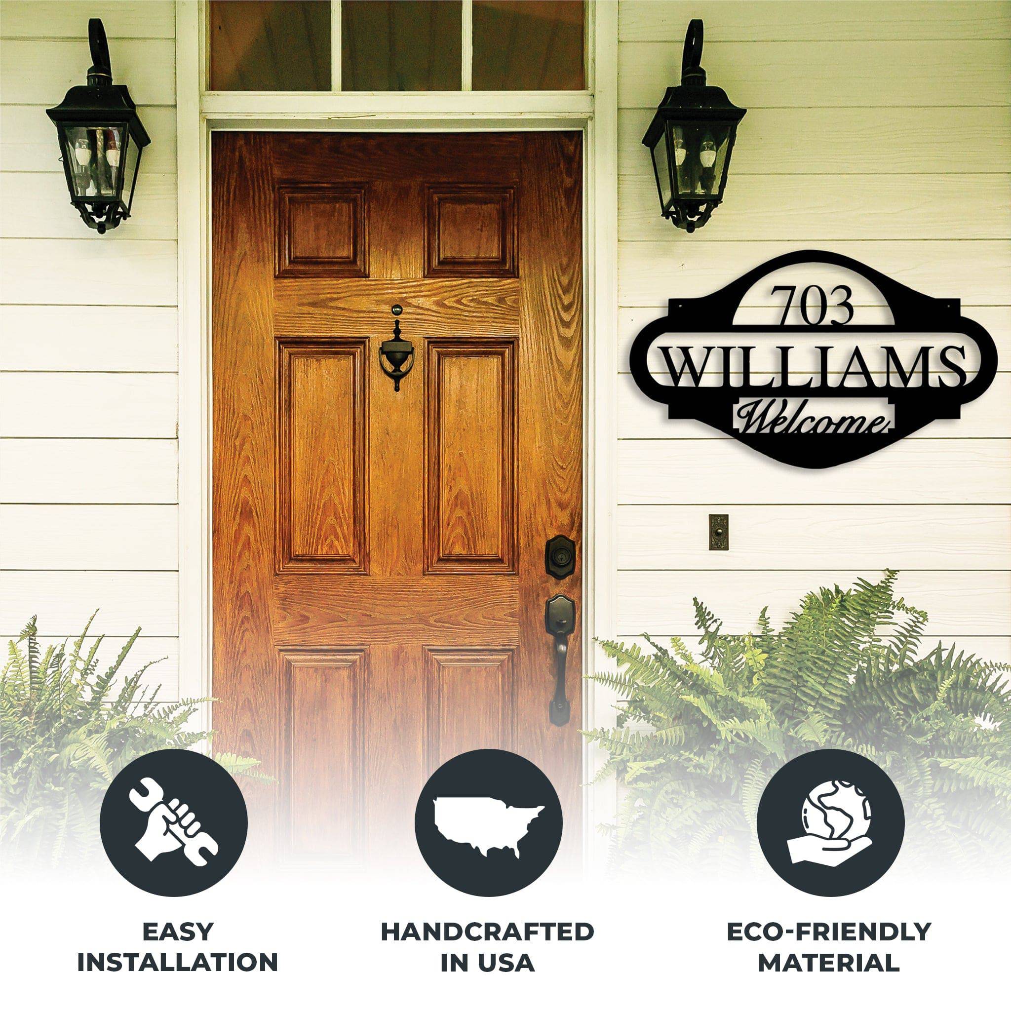 Name Monogram Address Sign - Metal Wall Art | MetalPlex