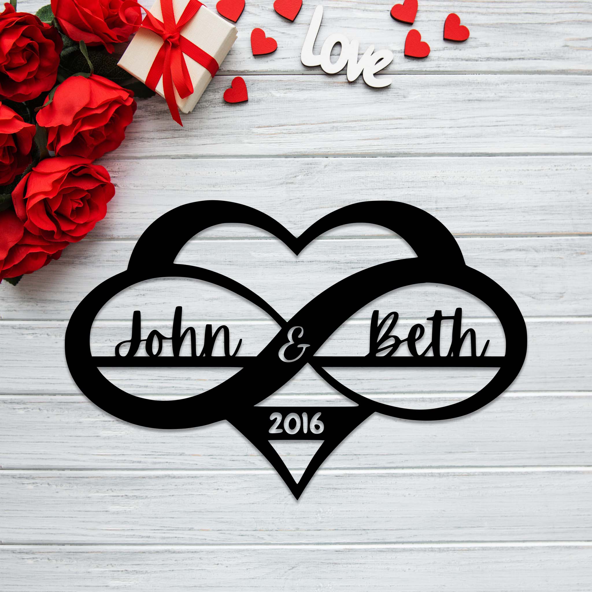 Personalized Infinity Heart Sign - Metal Wall Art | MetalPlex