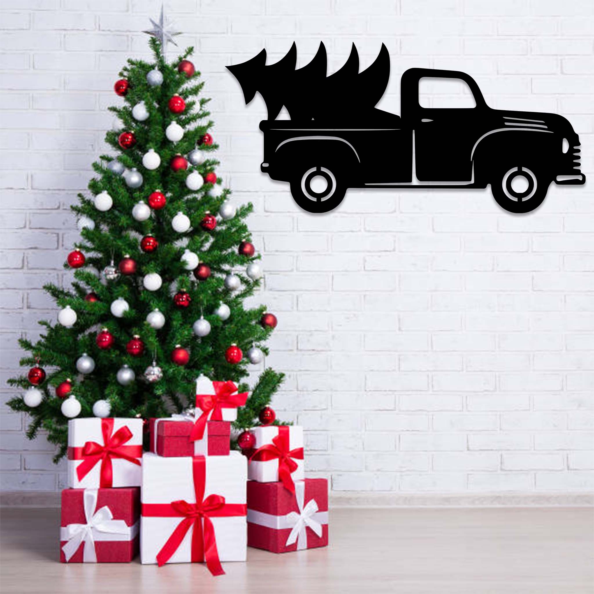 Christmas Truck Tree - Metal Wall Art | MetalPlex